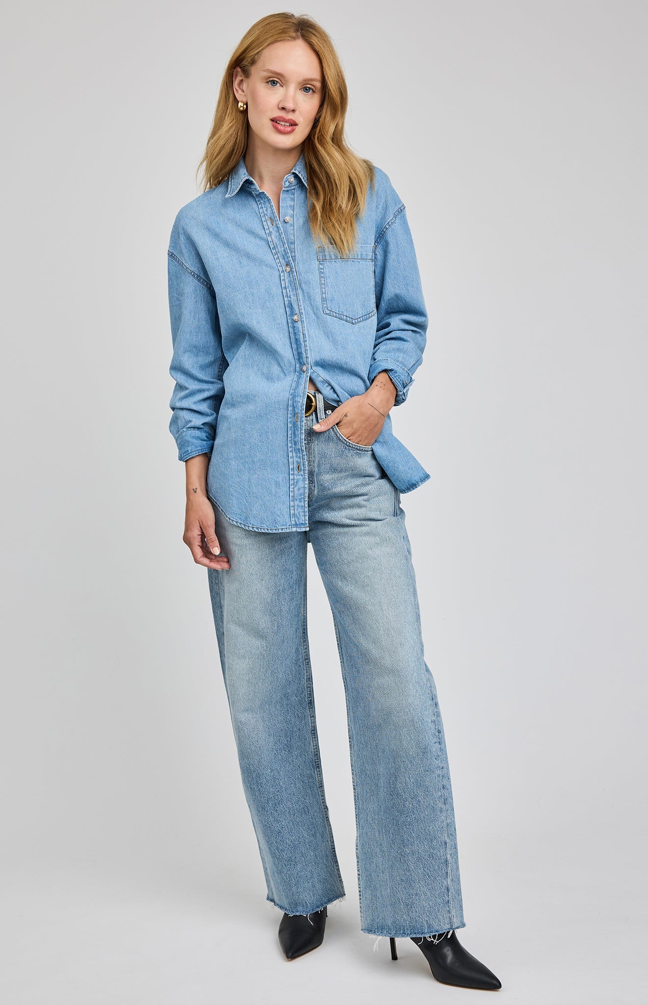 Whitney Denim Button Down Shirt – Gentle Fawn